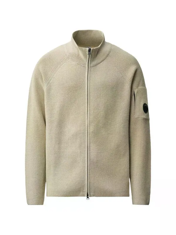 C.P. COMPANY Zip-up Lens-detail Sweater - Neutrals