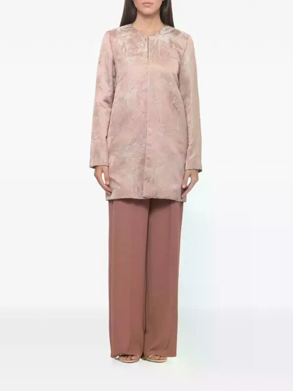 EMME Floral Embroidered Lurex Detail Coat