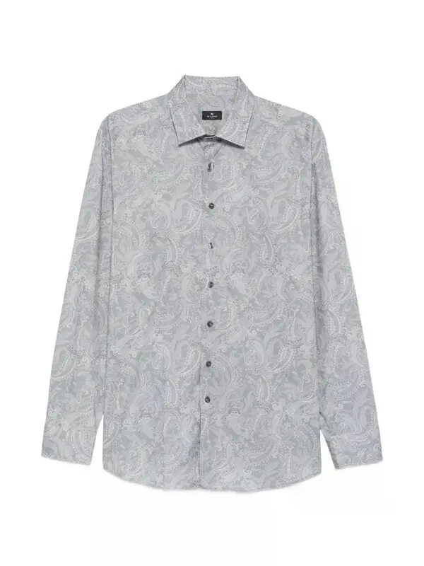 Etro Paisley-print Long-sleeve Shirt - Grey