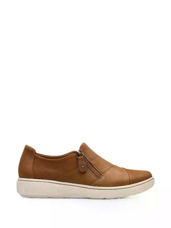 Clarks Caroline Grace Zip-fastening Suede Sneakers - Brown