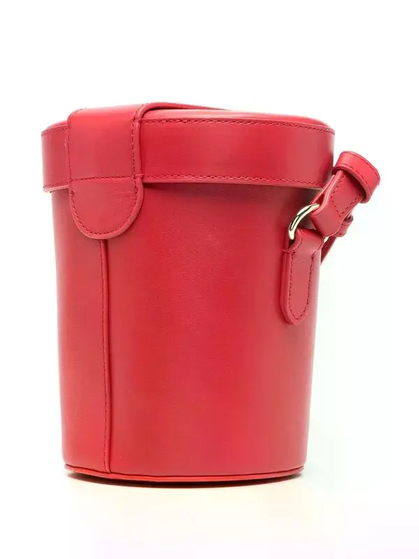Moschino Logo-plaque Leather Bucket Bag - Red