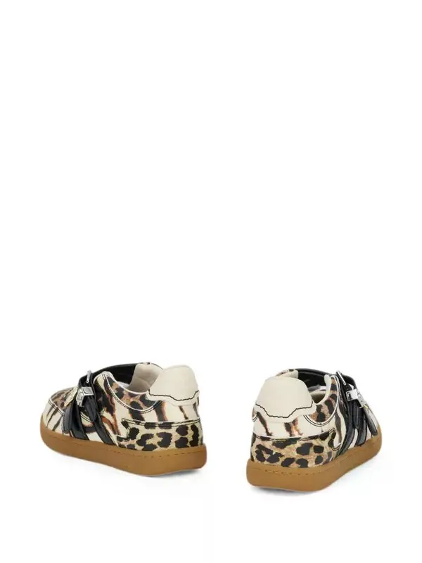 GANNI Animal-print Buckle Ballet Flats