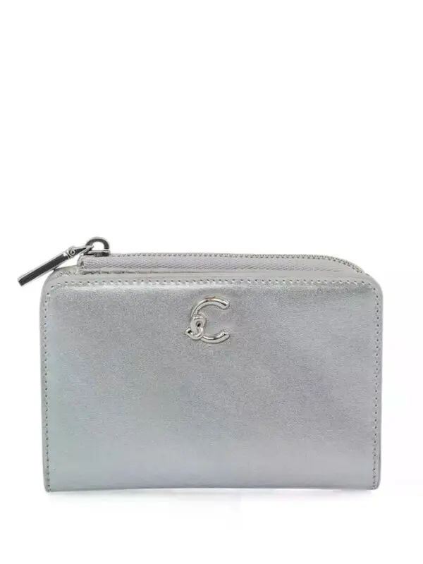 COCCINELLE Metallic-effect Logo-plaque Wallet - Silver