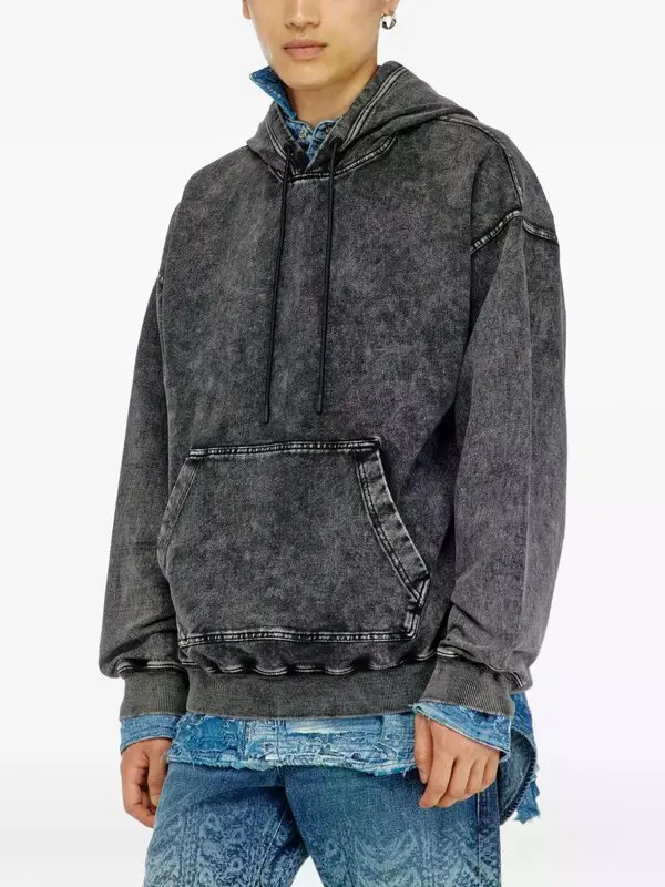 DIESEL® Treated Denim-effect Hoodie - Grey