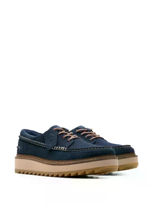 Clarks Clarkhill Lace Suede Derby Shoes - Blue