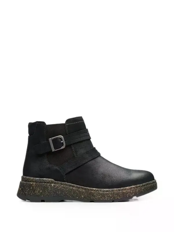 Clarks Noralyn Strap Suede Ankle Boots - Black