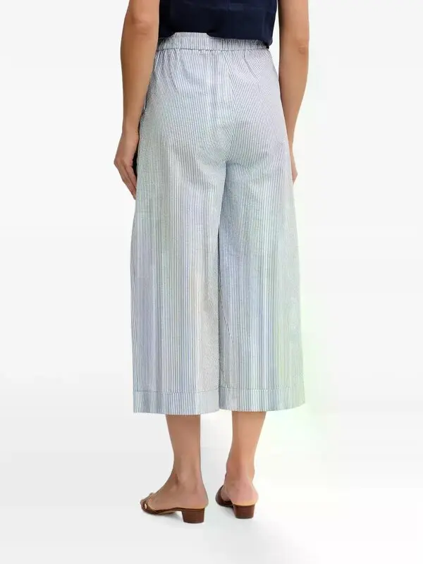 BENETTON Striped-pattern Wide-leg Cropped Trousers