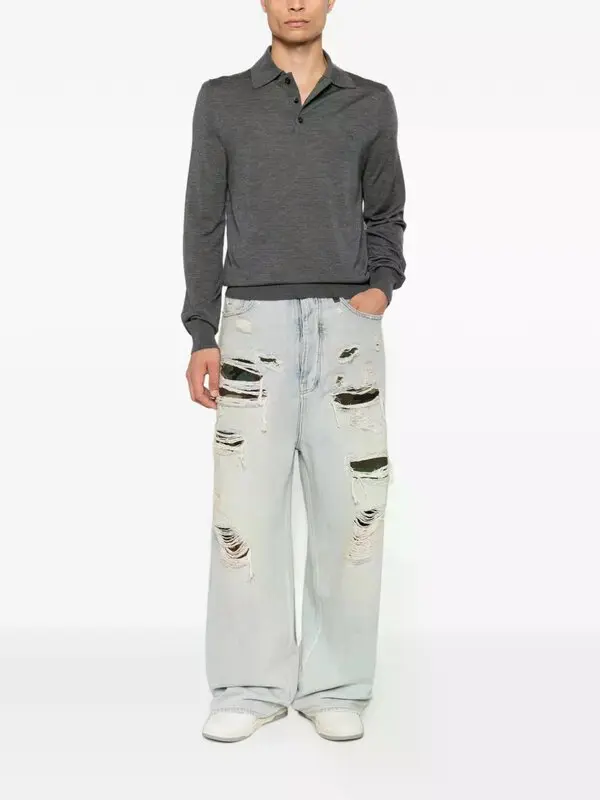 Dsquared2 Upside Down Long-sleeve Polo Shirt