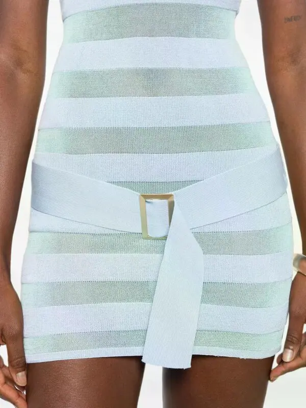 ASTA RESORT Cora Striped Belted Mini Dress