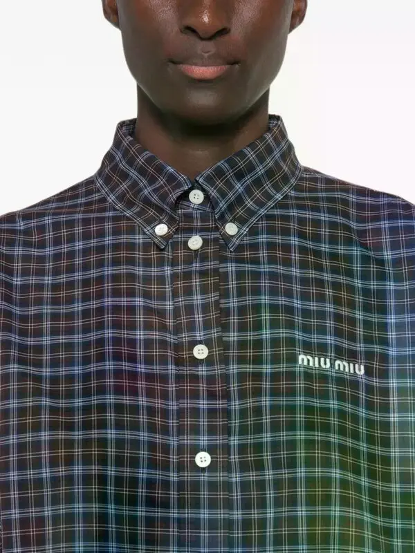 Miu Miu Tartan Cropped Shirt