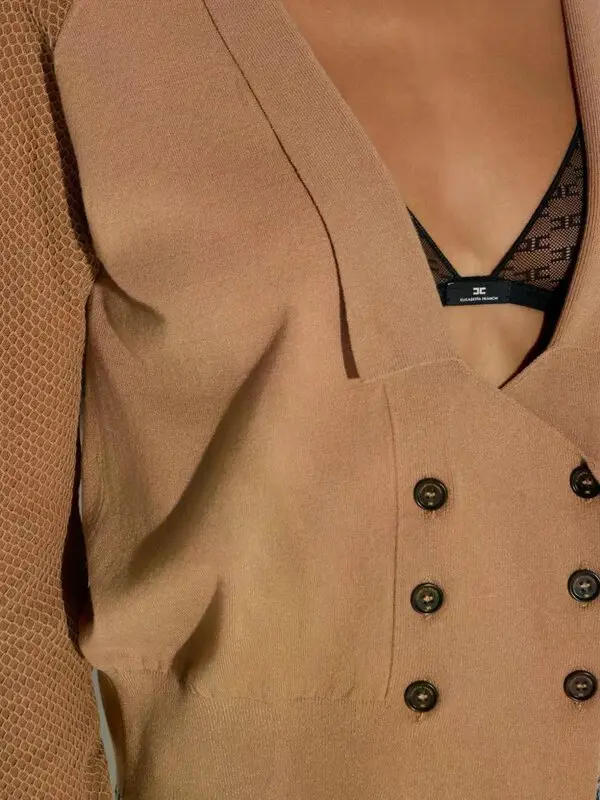 Elisabetta Franchi Knit And Mesh Cardigan