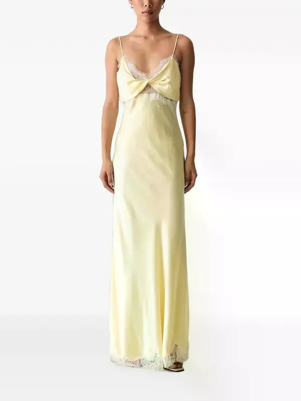 Bardot Lace-trim Twisted-front Maxi Dress