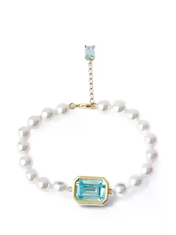 IZABEL DISPLAY Mega Pearl-embellished Crystal Bracelet - Gold