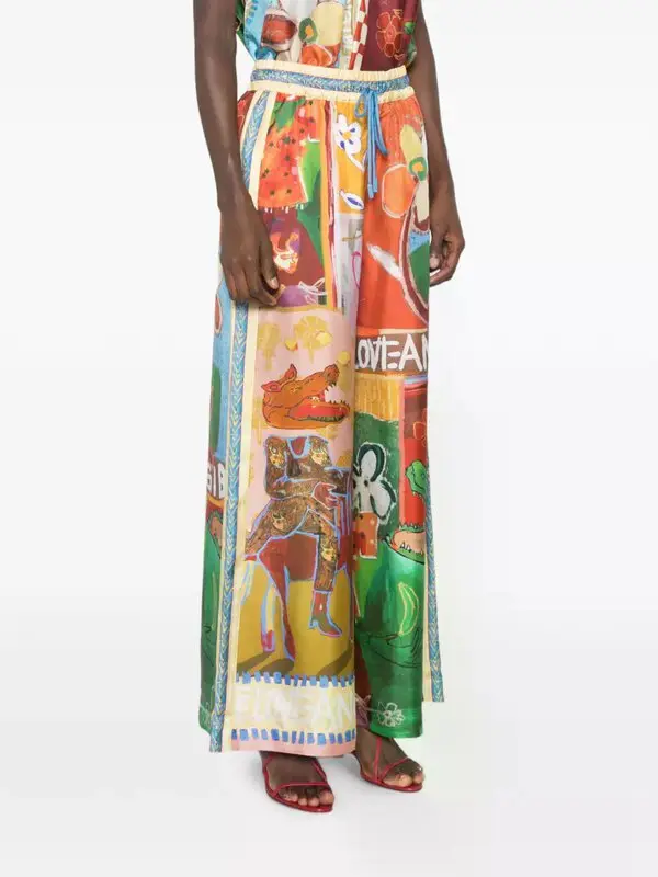 ALEMAIS Mlak Graphic-print Palazzo Pants