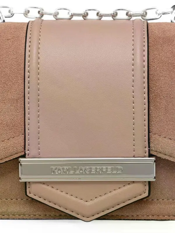 Karl Lagerfeld Suede Leather Shoulder Bag