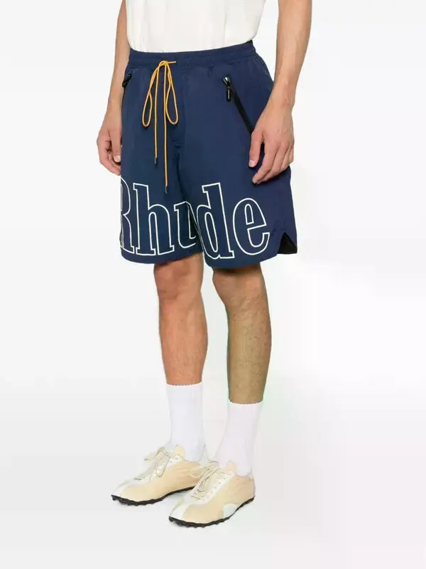 Rhude Logo-print Drawstring Shorts - Blue