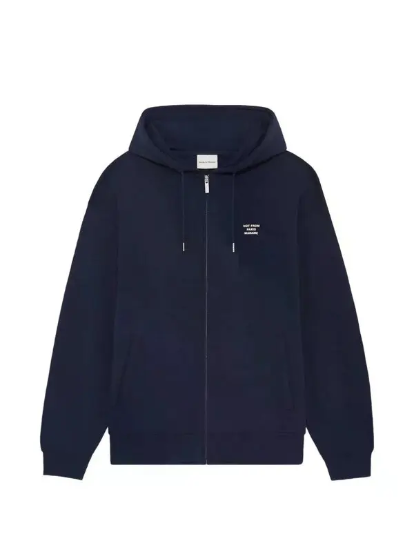 Drole De Monsieur Logo-print Zip-up Hoodie - Blue