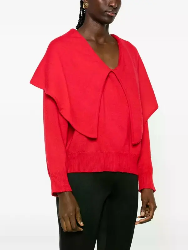 Tove Malia Draped-panel Sweater - Red