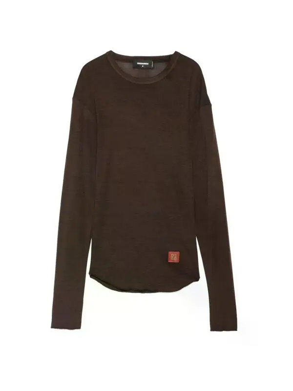 Dsquared2 Logo-patch Virgin Wool Sweater - Brown