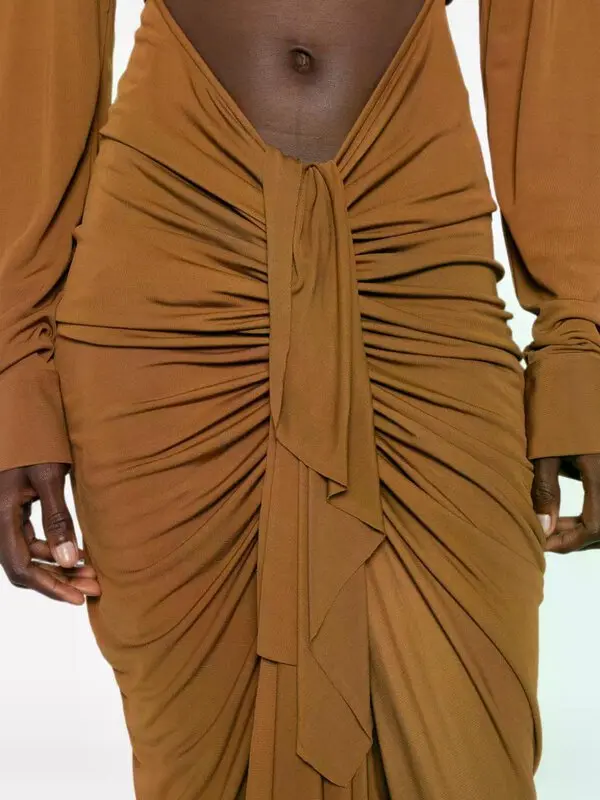Christopher Esber Draped Maxi Dress With Cutout Detailing - Brown