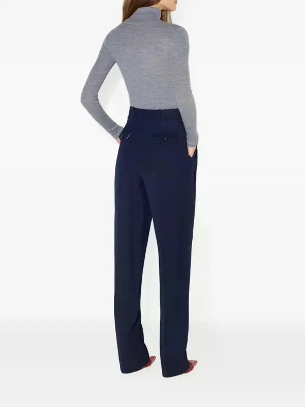 Elisabetta Franchi Ribbed Knit Turtleneck Top With Logo Inlay - Grey