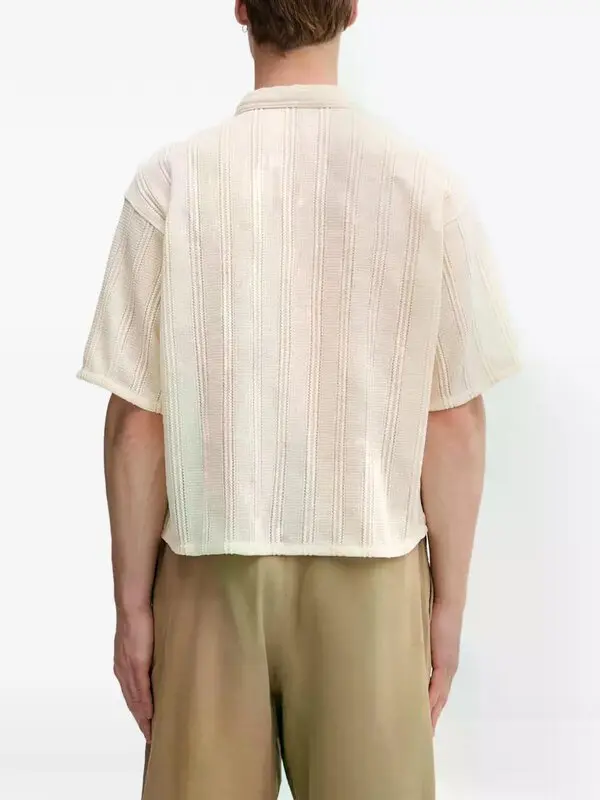 BEAMS Stripe-knit Short-sleeved Shirt