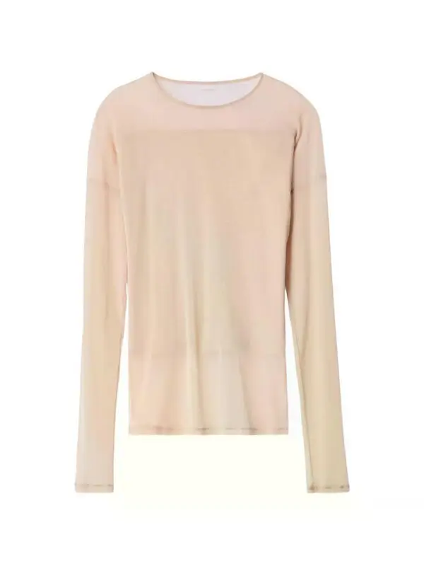 LEMAIRE Long-sleeve Ballerina-style Top In Mesh Jersey - Neutrals