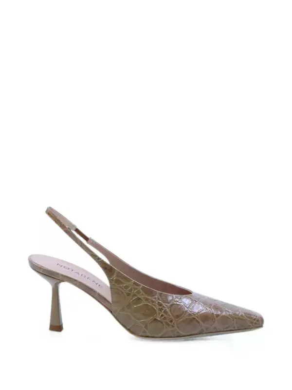 NOTABENE Emmely Crocodile-embossed Slingback Pumps - Neutrals
