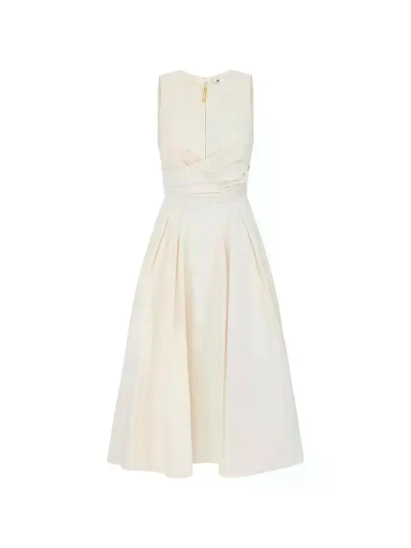 Elisabetta Franchi Dress In Taffeta Voile Fabric - Neutrals