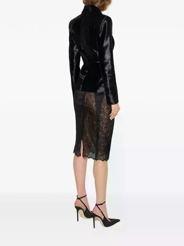 Elisabetta Franchi Calf-length Floral Lace Skirt
