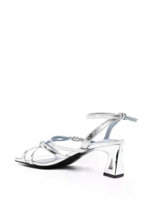 SERGIO MORETTI FIRENZE Metallic-effect Strappy Sandals