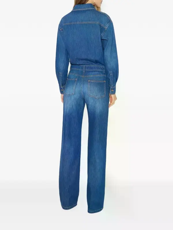 Elisabetta Franchi Denim Jumpsuit With Jewel Detail