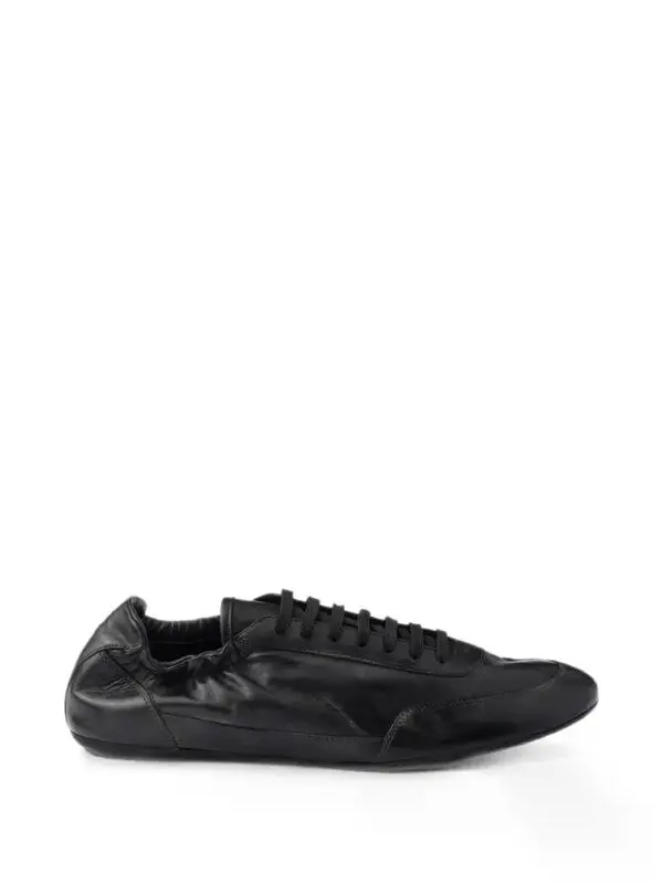 Prada Collapse Leather Sneakers - Black