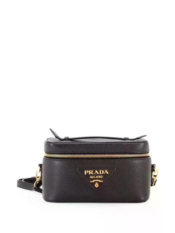 Prada Convertible Top Handle Vanity Vitello Daino Mini Shoulder Bag