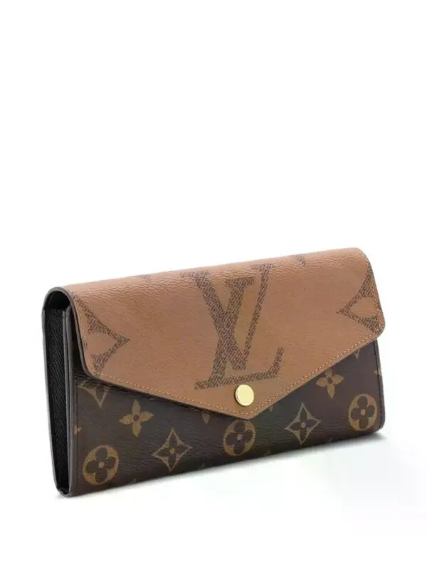 LOUIS VUITTON Sarah Wallet Nm Reverse Monogram Giant And Monogram Canvas Small Wallets - Brown