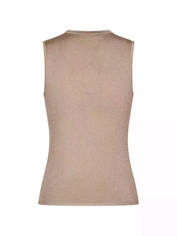 Max Mara Metallic Thread Ribbed Knit Top