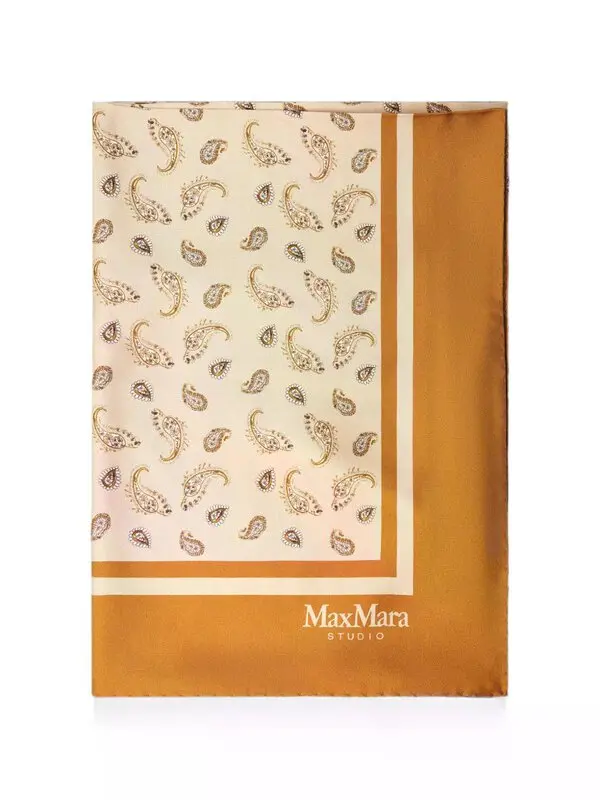 Max Mara Paisley-print Silk Scarf - Brown