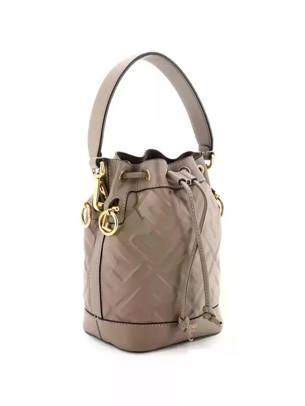 Fendi Mon Tresor Zucca Embossed Leather Mini Bucket Bag