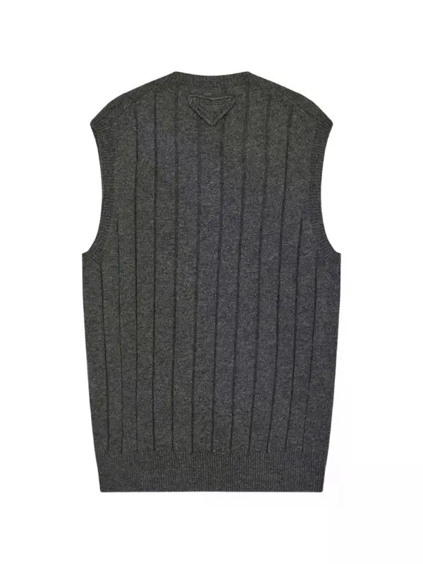 Prada Ribbed-knit V-neck Vest