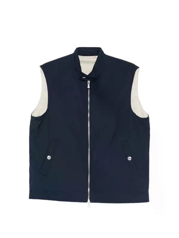 Eleventy Zip-up Gilet - Blue