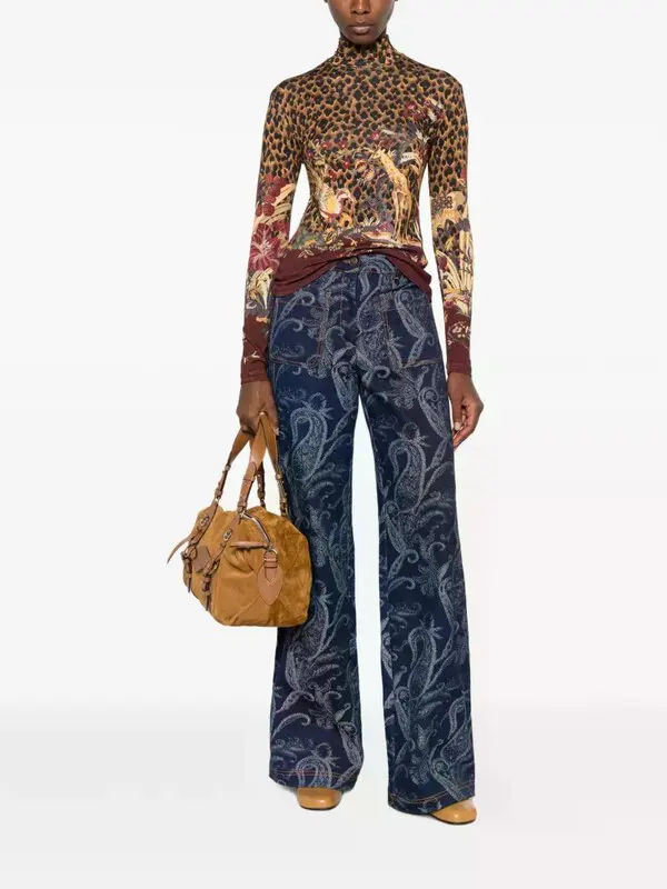 Etro Leopard-print Floral-print Top