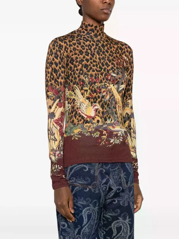 Etro Leopard-print Floral-print Top