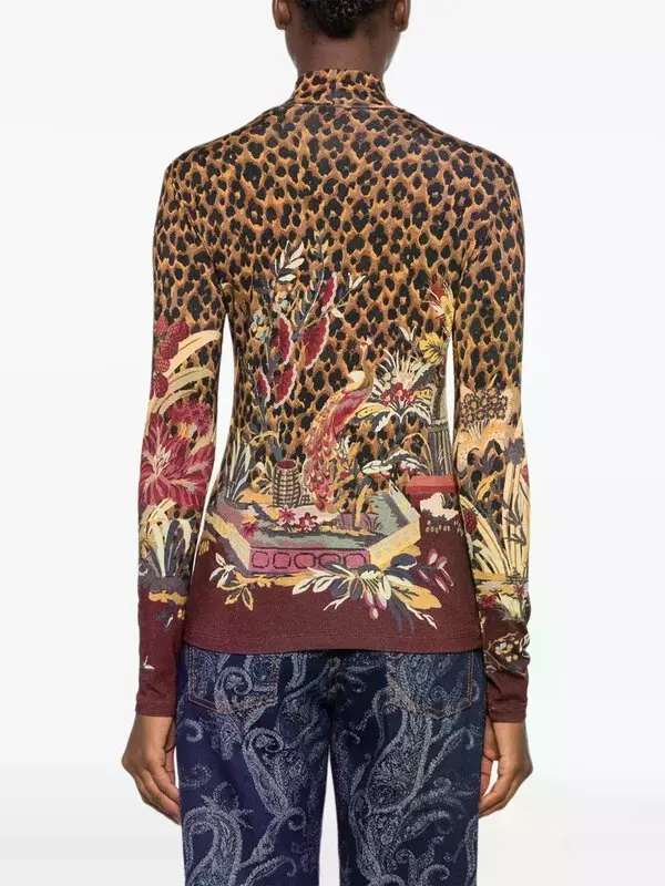 Etro Leopard-print Floral-print Top