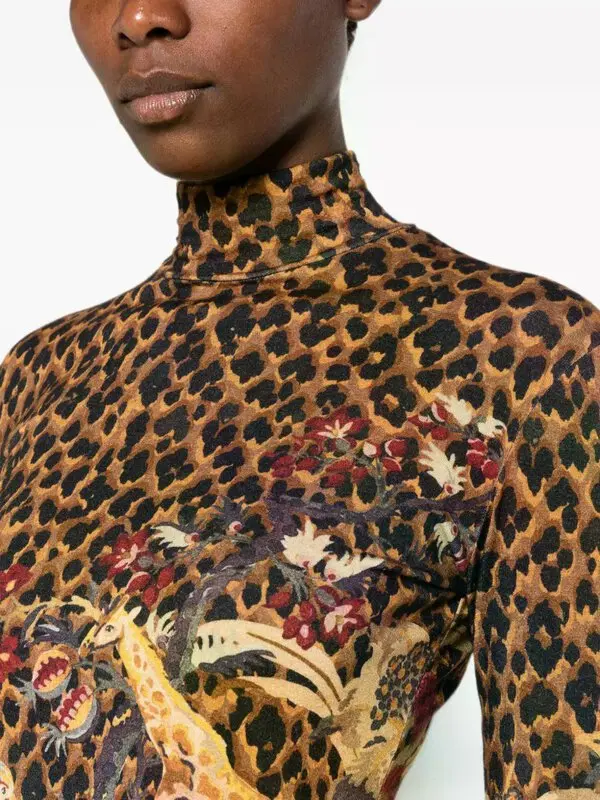 Etro Leopard-print Floral-print Top
