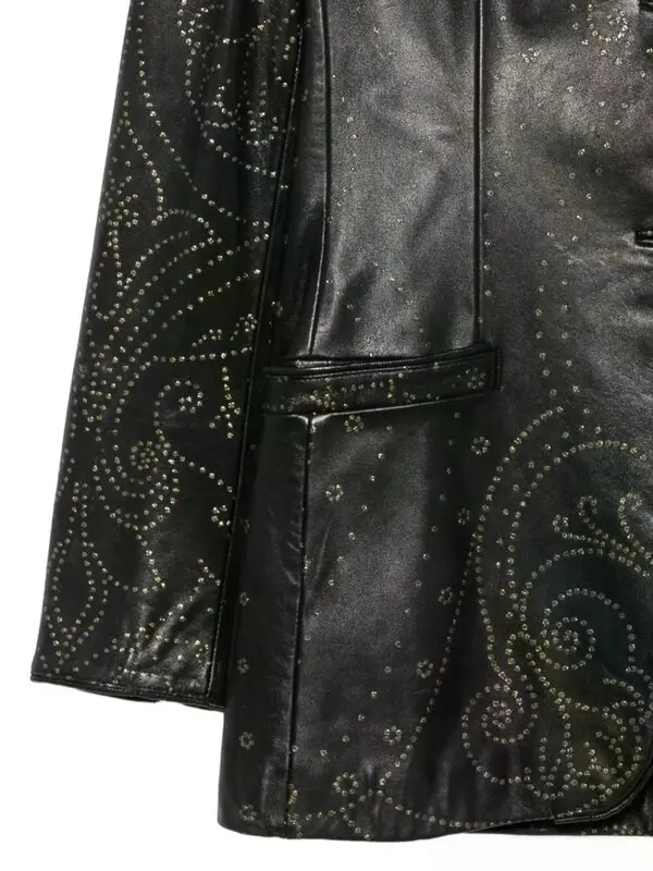 Roberto Cavalli 1990s Paisley-print Leather Blazer