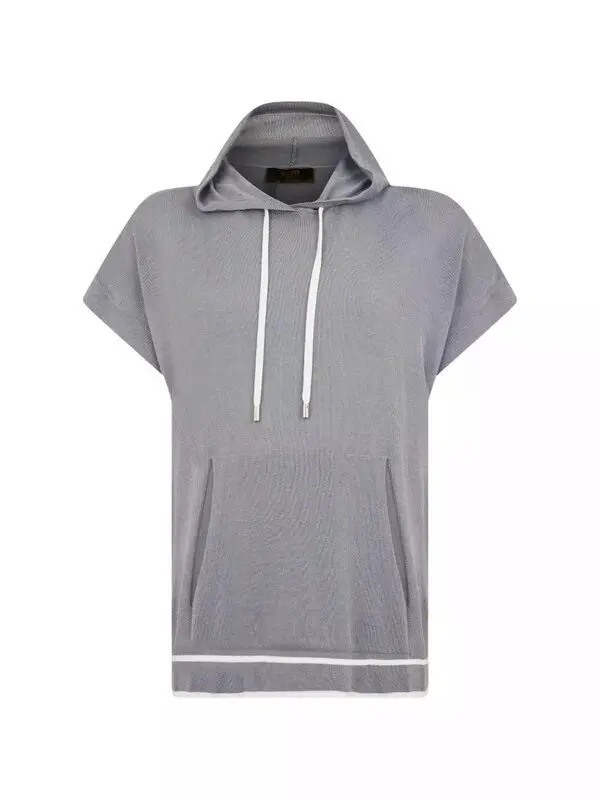 MOORER Short-sleeve Hoodie - Grey