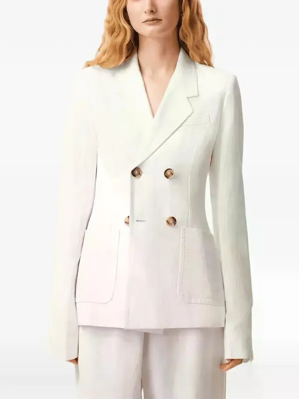 AMI Paris Double-breasted Peak-lapel Blazer - Neutrals