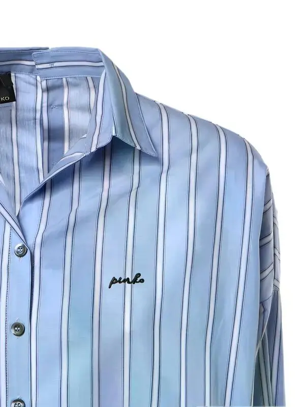 Pinko Striped Embroidered Logo Shirt