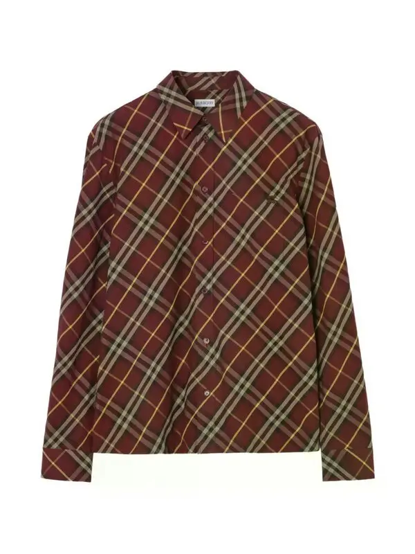 Burberry Classic-fit Check Cotton Shirt - Red