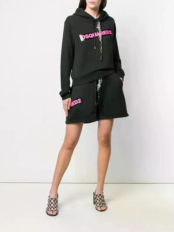 Dsquared2 Logo Print Chain Hoodie